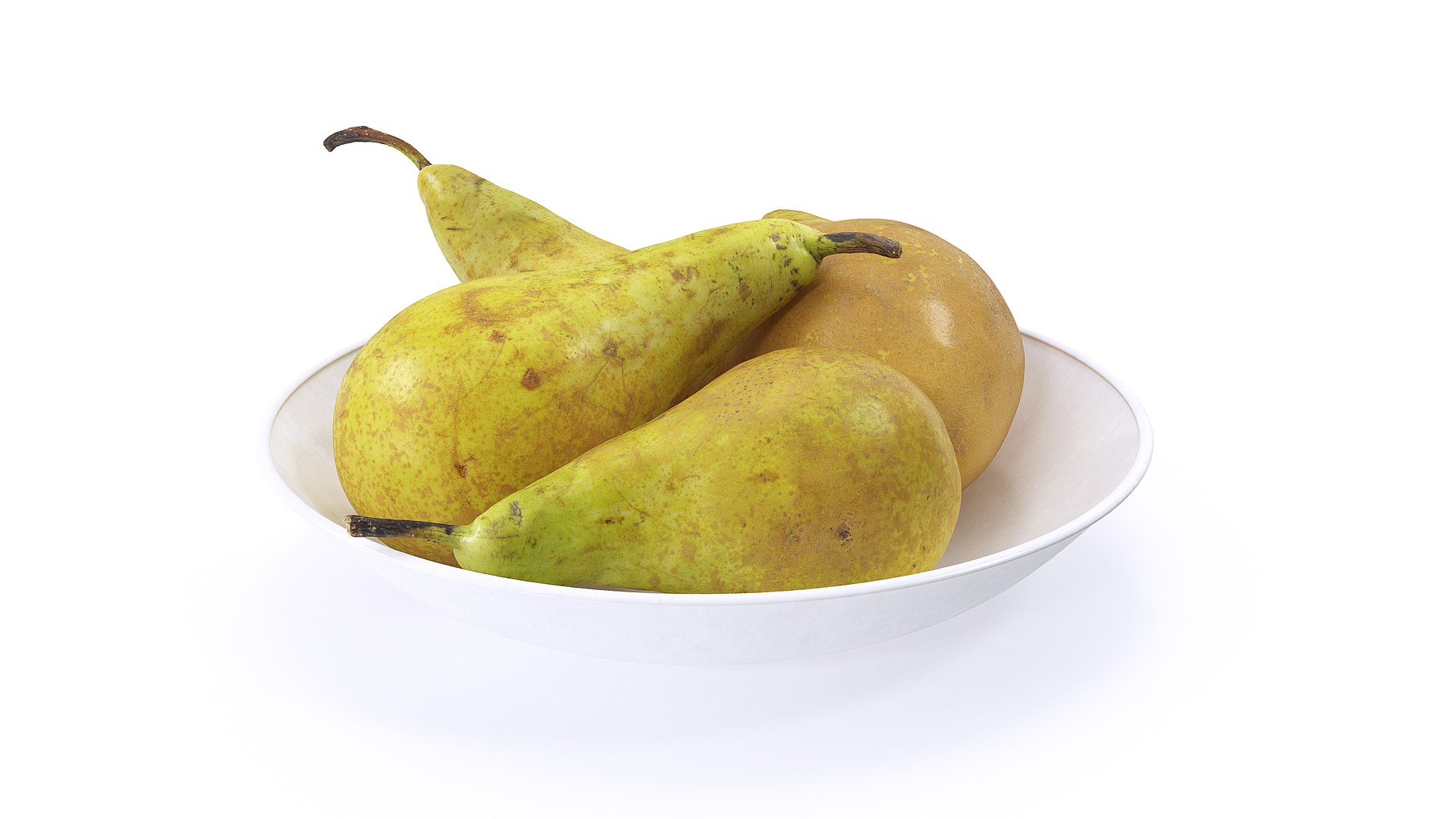 3D Pears Conferece On A Plate Hi Poly Version Model - TurboSquid 2402940