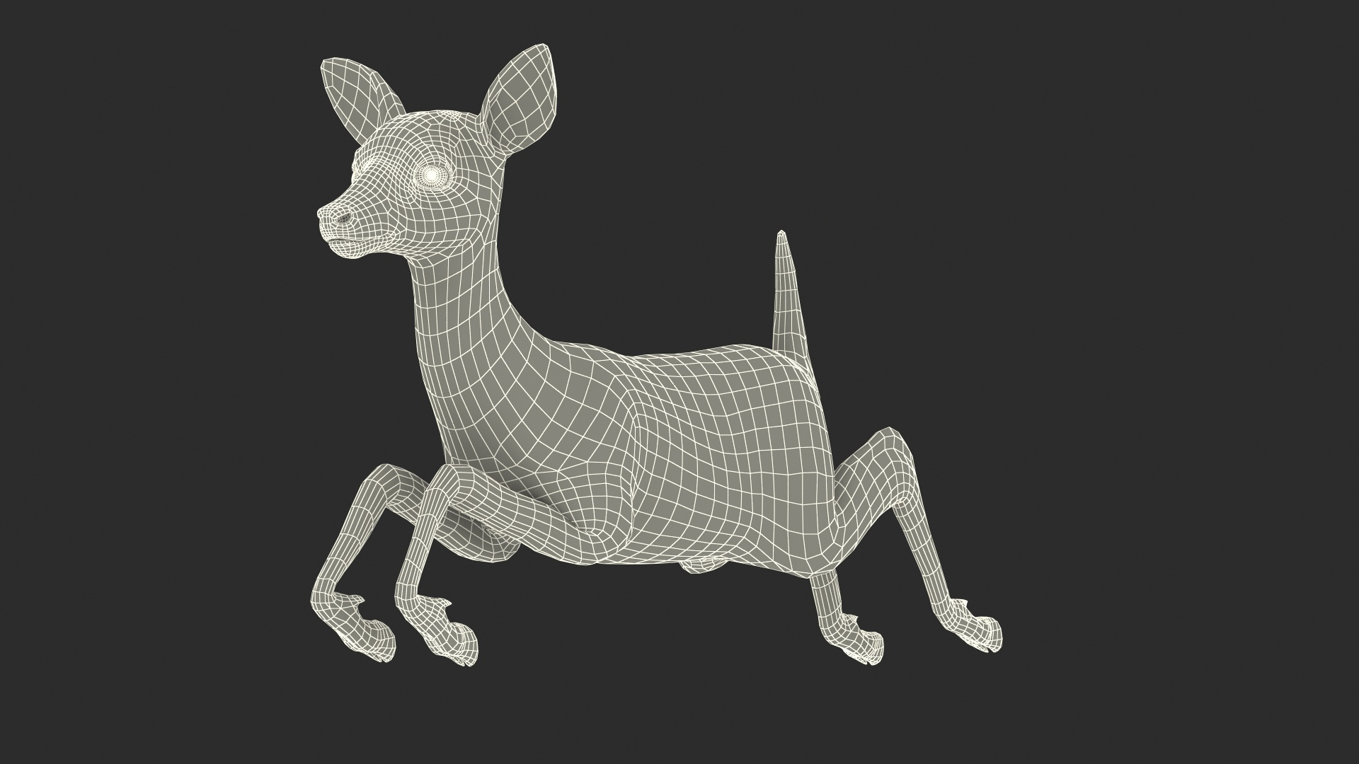 3D Leaping White-Tailed Fawn Deer Fur For Maya Model - TurboSquid 2418990