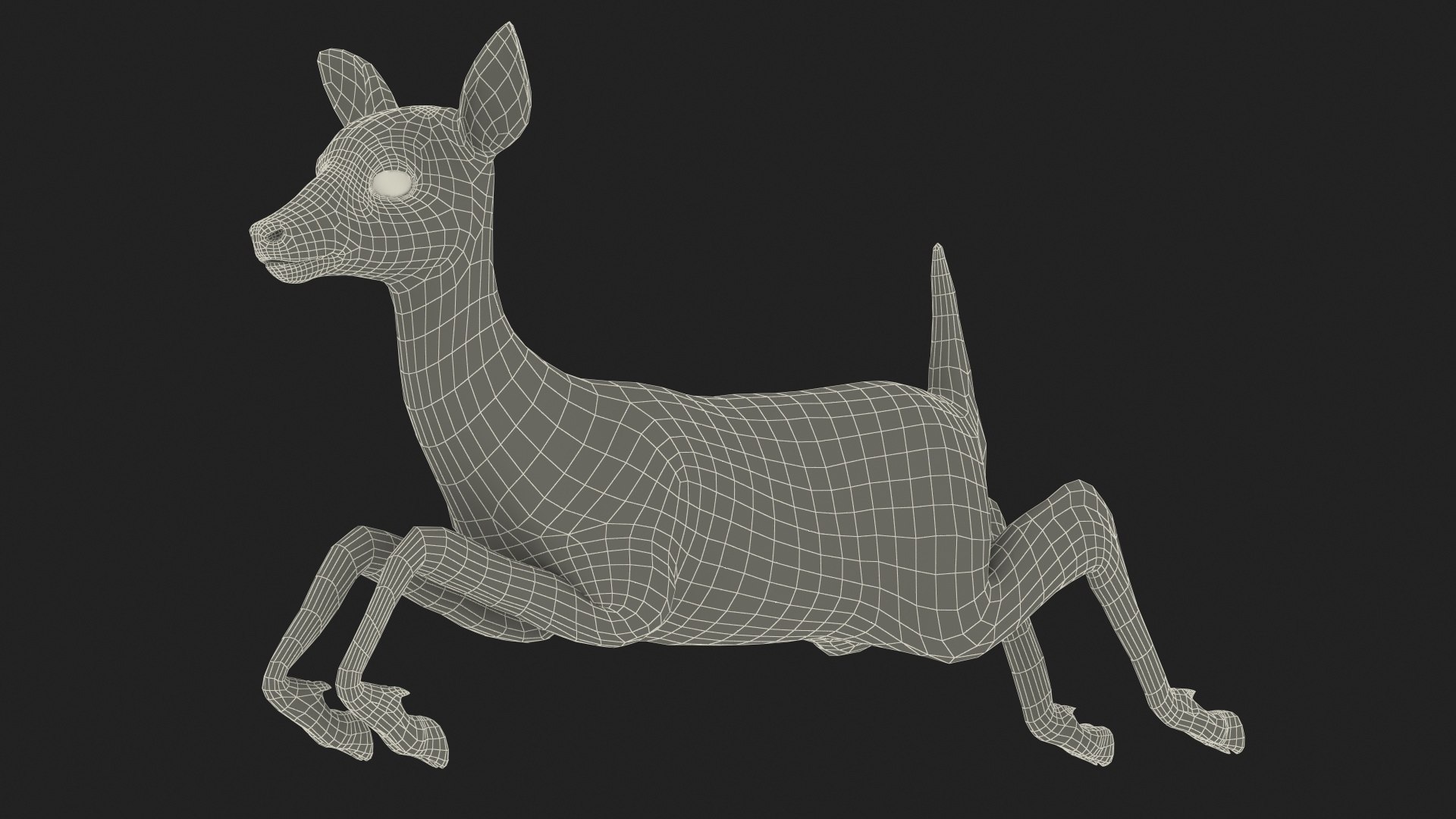 3D Leaping White-Tailed Fawn Deer Fur For Maya Model - TurboSquid 2418990