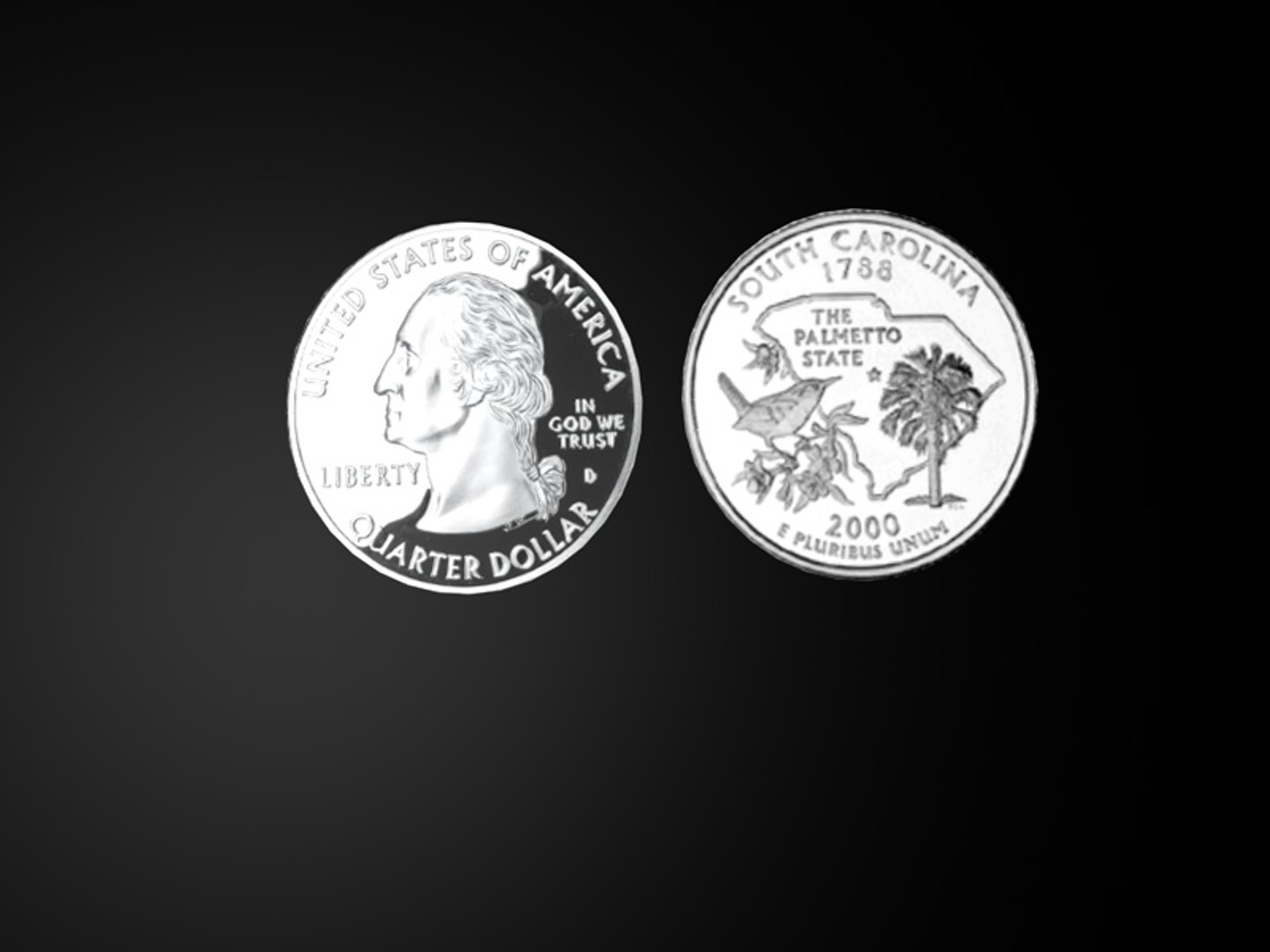Cinema4d South Carolina Quarter