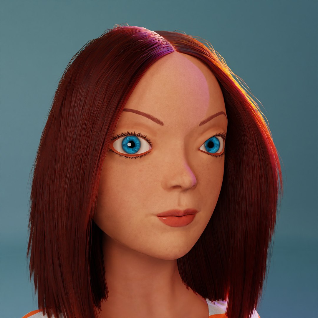 3d Cartoon Female Character 3d Model Turbosquid 2010030