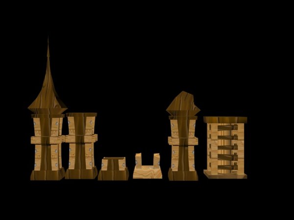 tower cartoon 3d model