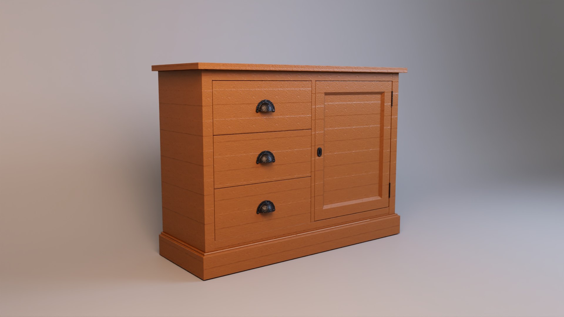 3D Model Wooden Side Board - TurboSquid 2225172
