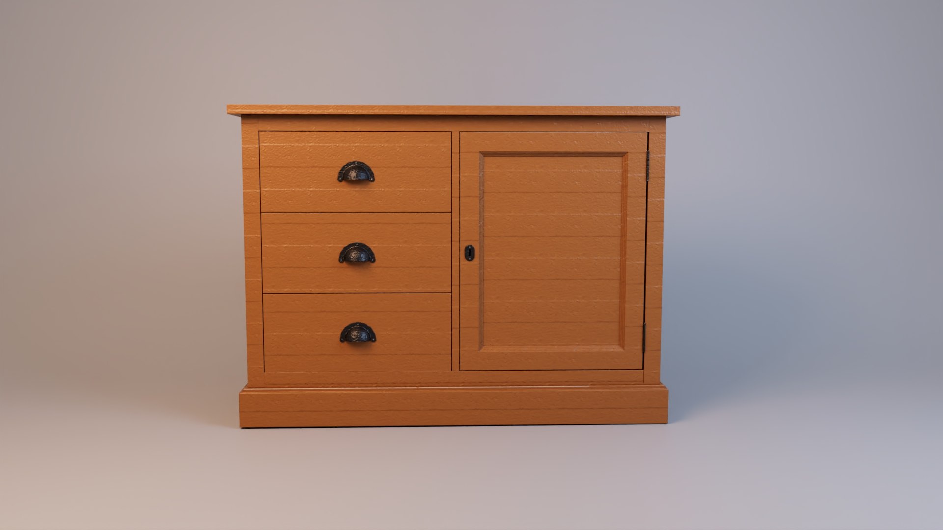 3D Model Wooden Side Board - TurboSquid 2225172