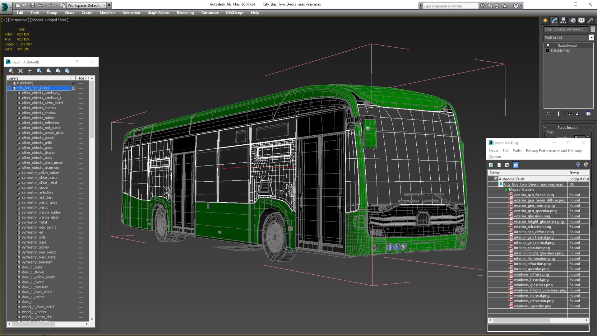 3D Model City Bus Two Doors - TurboSquid 1953131