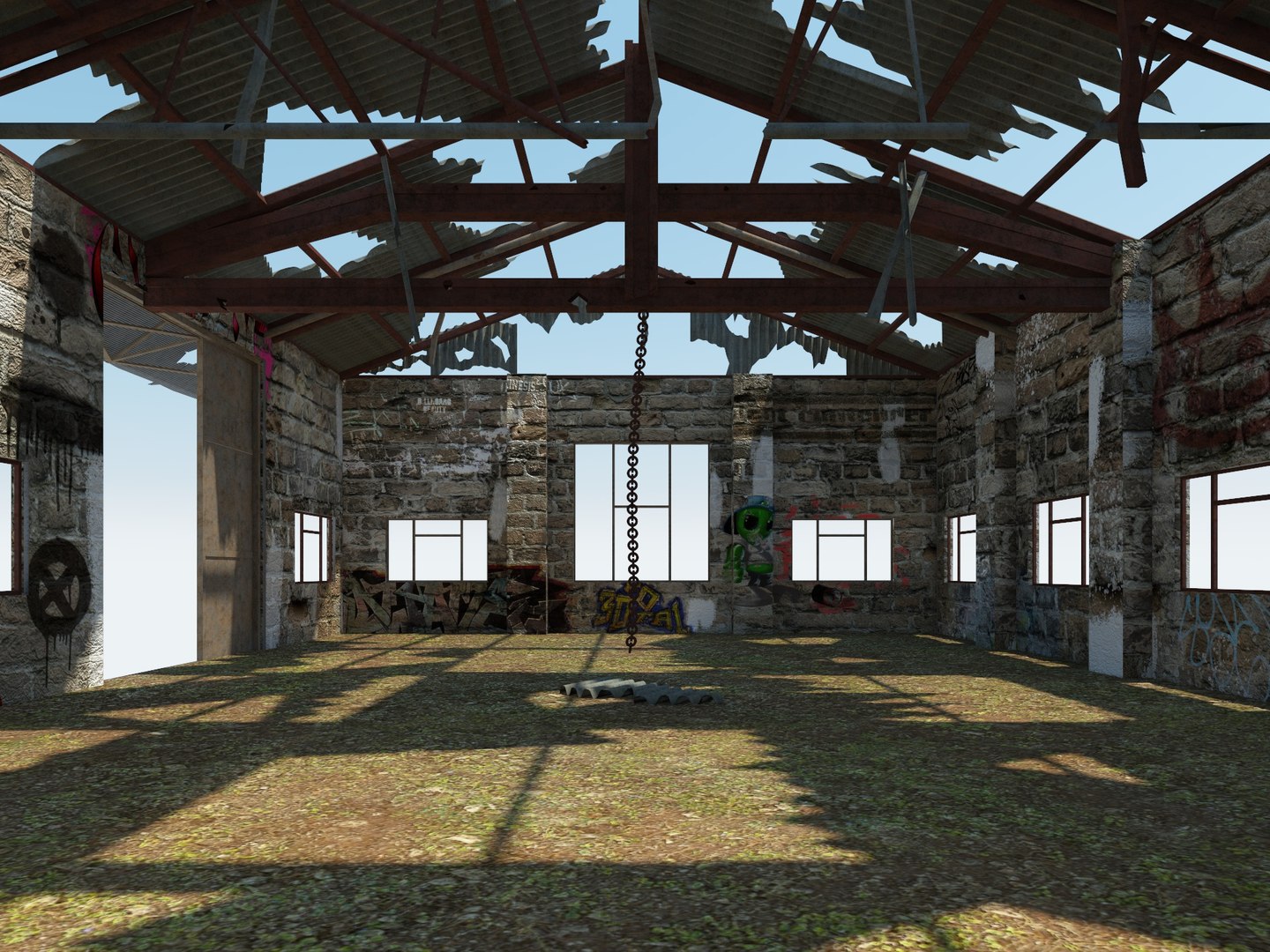 Old Warehouse 3 interior and exterior 3D model - TurboSquid 2121008