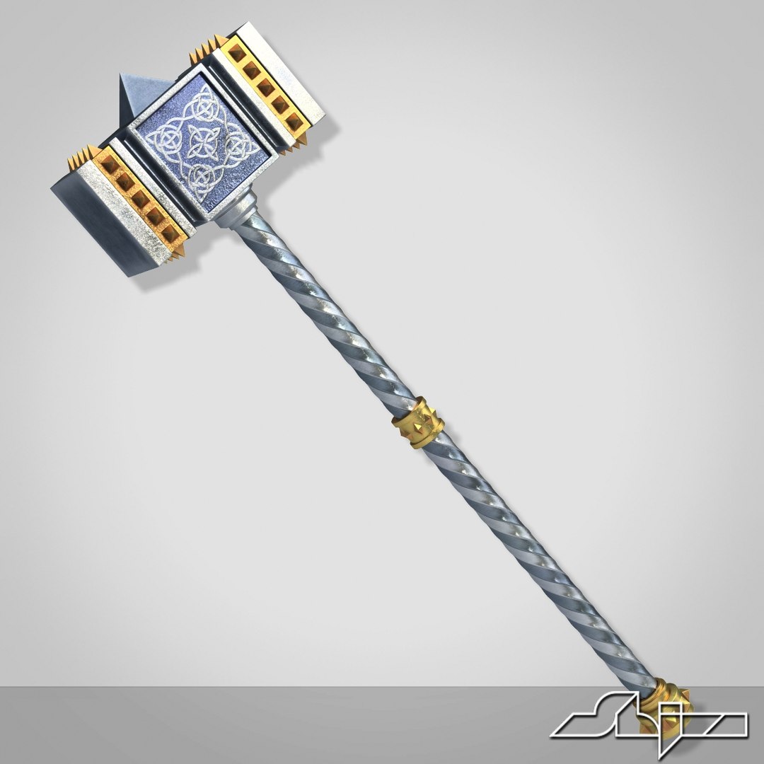 medieval hammer 1 3d model