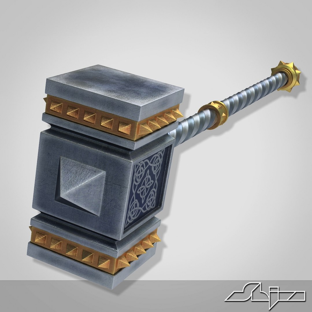 medieval hammer 1 3d model