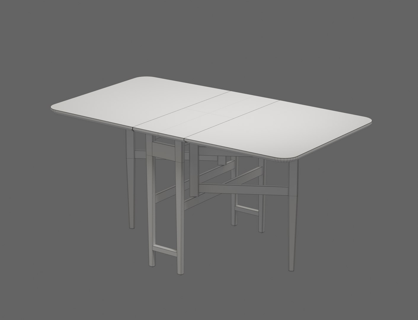 3D Low-Poly Mid Century Wooden Gate Leg Table - TurboSquid 2103013