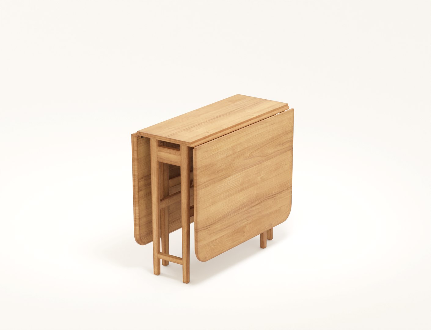 3D Low-Poly Mid Century Wooden Gate Leg Table - TurboSquid 2103013