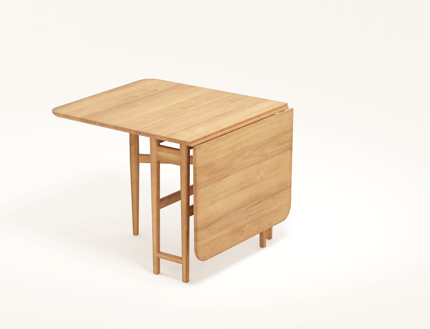 3D Low-Poly Mid Century Wooden Gate Leg Table - TurboSquid 2103013