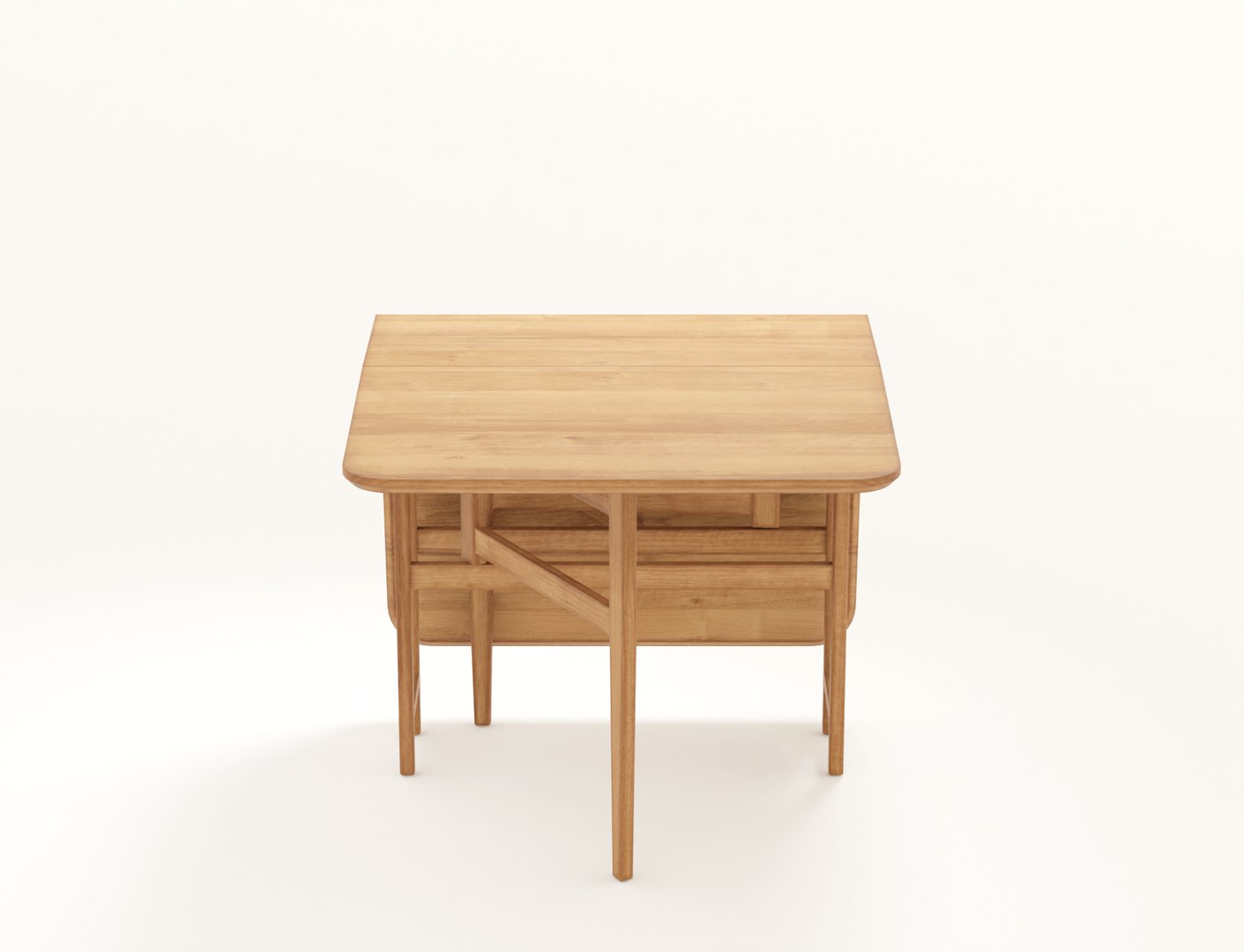 3D Low-Poly Mid Century Wooden Gate Leg Table - TurboSquid 2103013