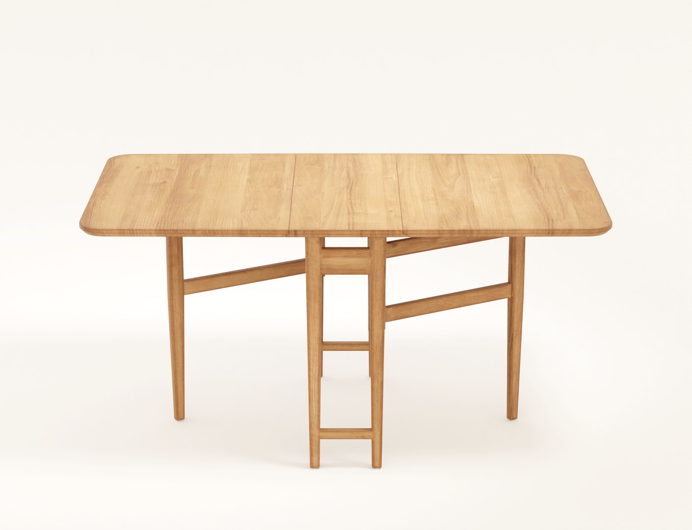 3D Low-Poly Mid Century Wooden Gate Leg Table - TurboSquid 2103013