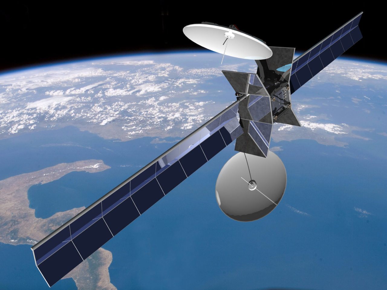 telecommunication satellites 3d model