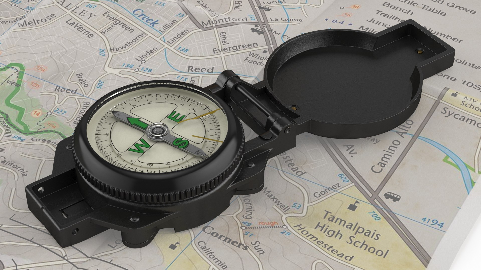 3D Model Emergency Explorer Set With Flashlight Map And Compass ...
