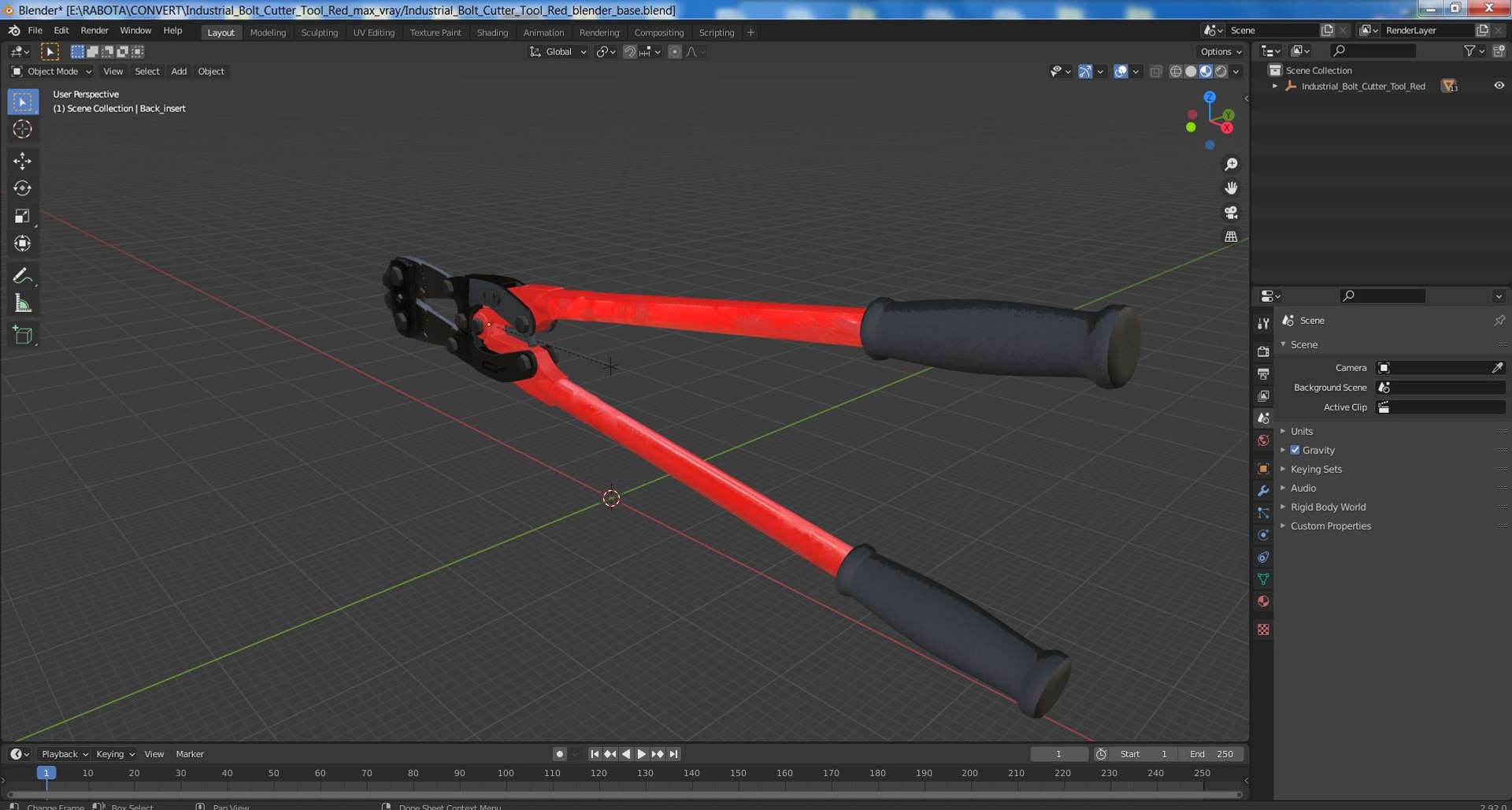 3D Industrial Bolt Cutter Tool Red Model - TurboSquid 2224895