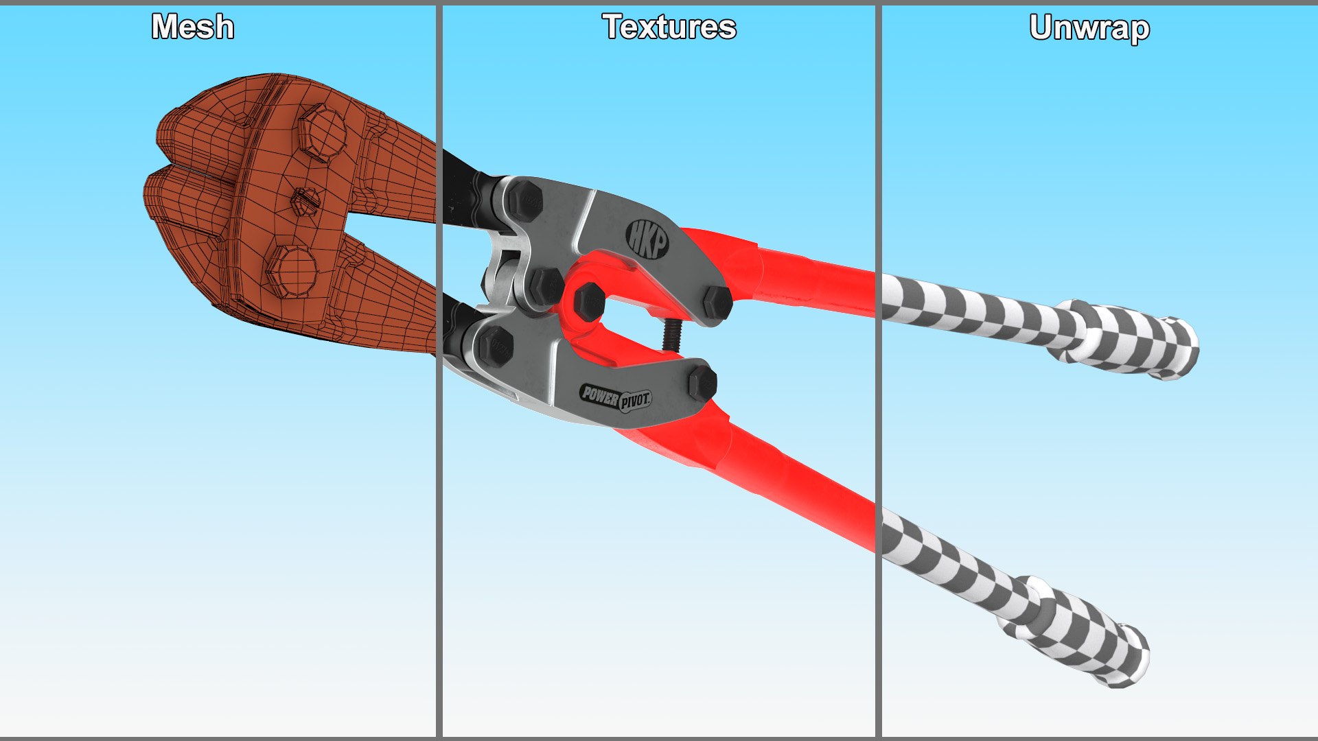 3D Industrial Bolt Cutter Tool Red Model - TurboSquid 2224895