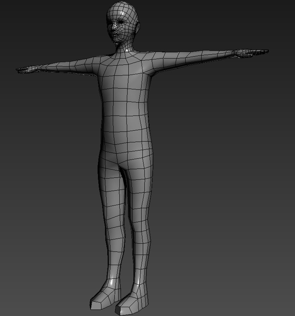 3d Model Polygons Male Base Mesh