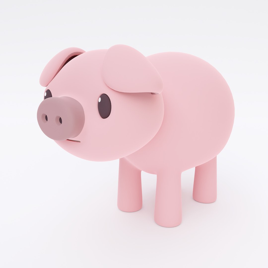 Pig Cartoon Character 3D - TurboSquid 1996759