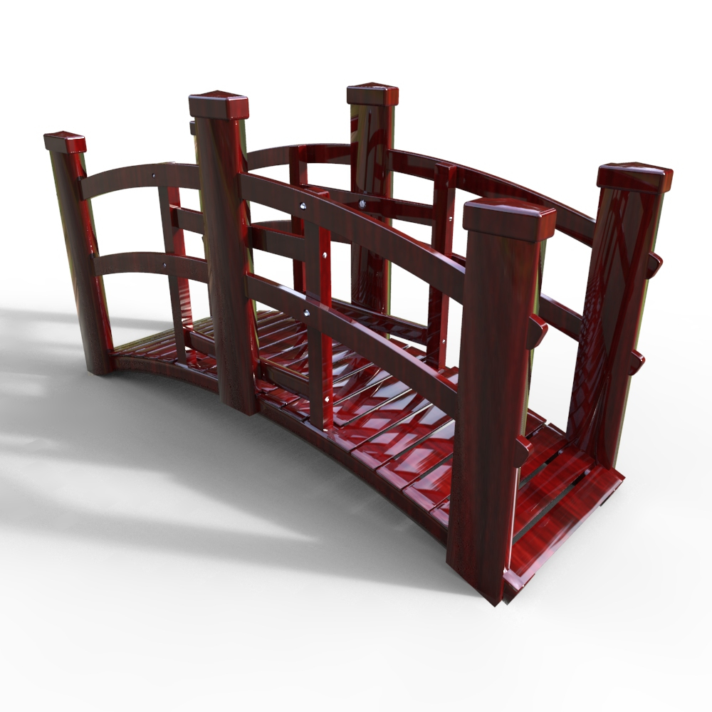 little red japan bridge 3d model