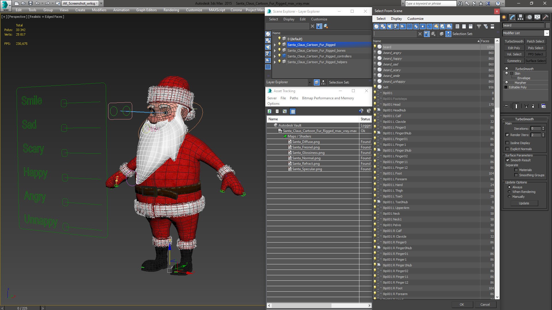 Santa Claus Cartoon Fur Rigged 3D Model - TurboSquid 2177909