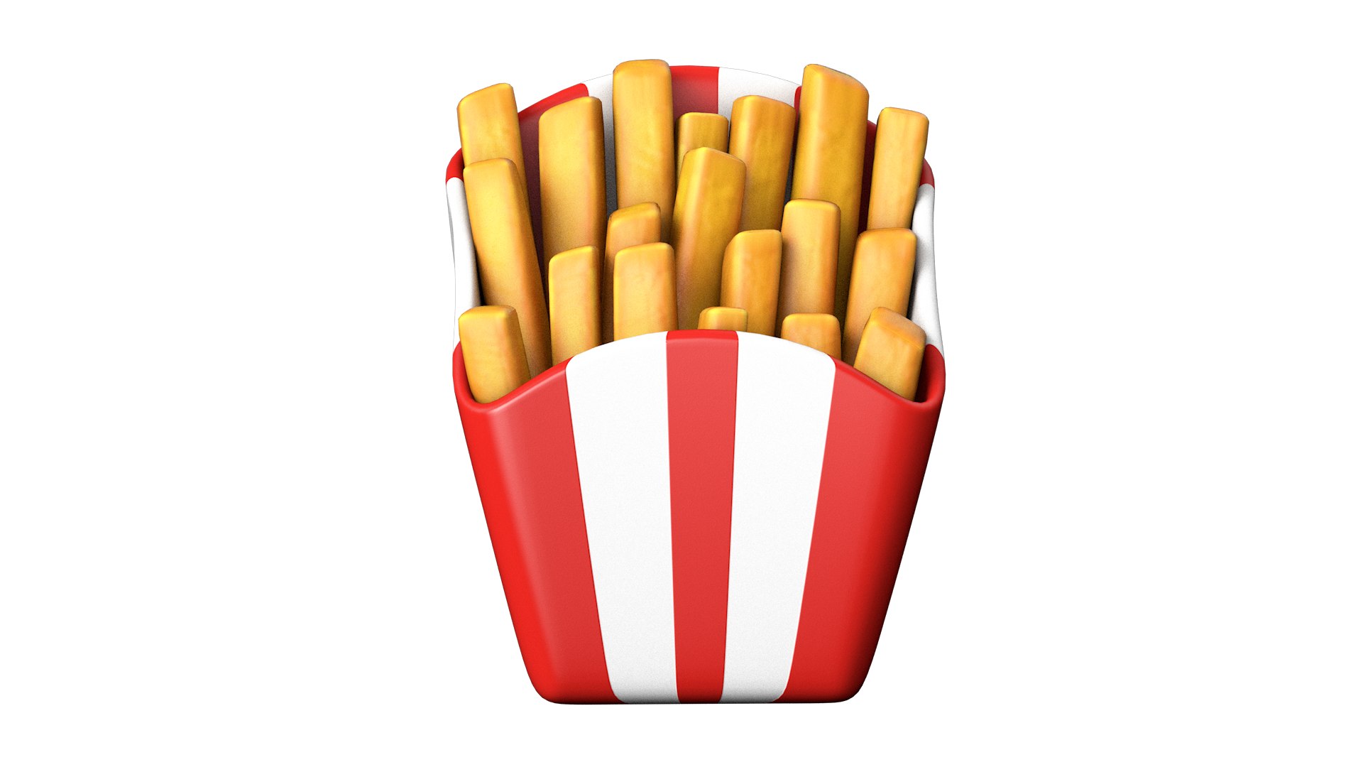 3D Cartoon Fries model - TurboSquid 2056215