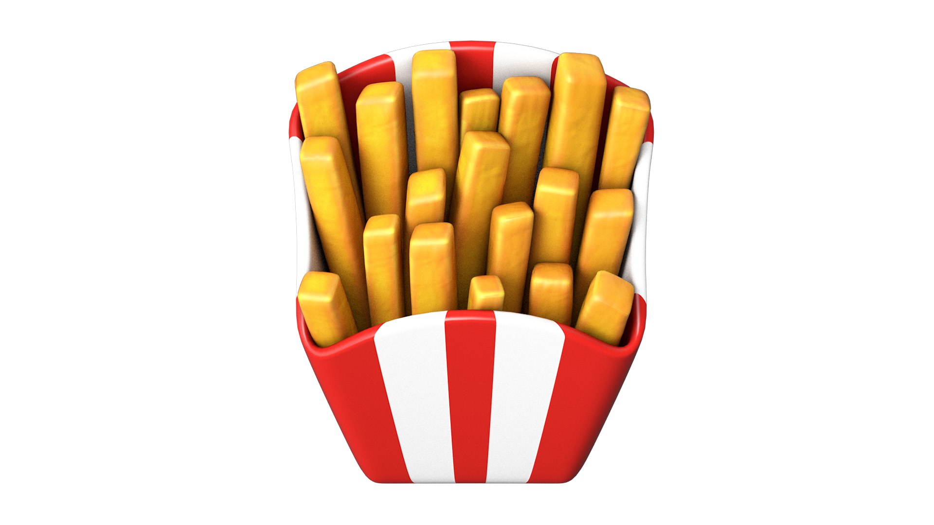 3D Cartoon Fries model - TurboSquid 2056215