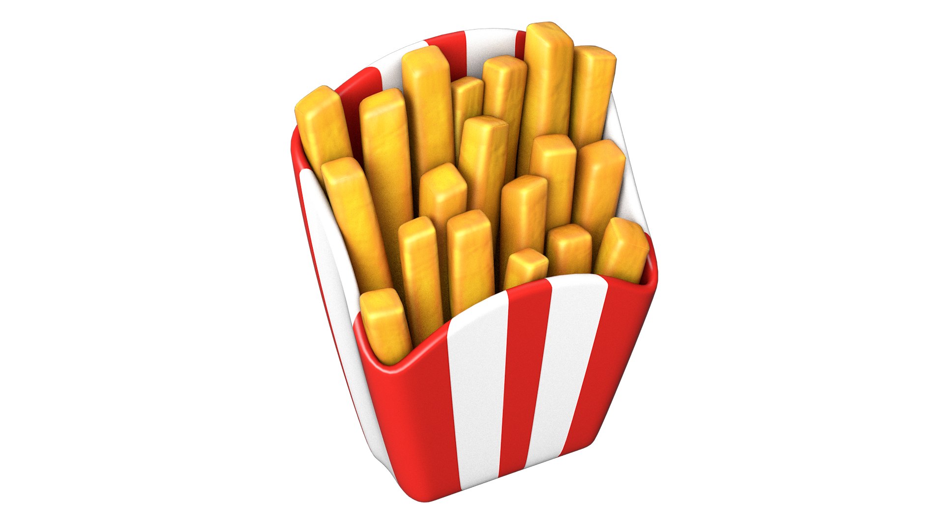 3D Cartoon Fries model - TurboSquid 2056215