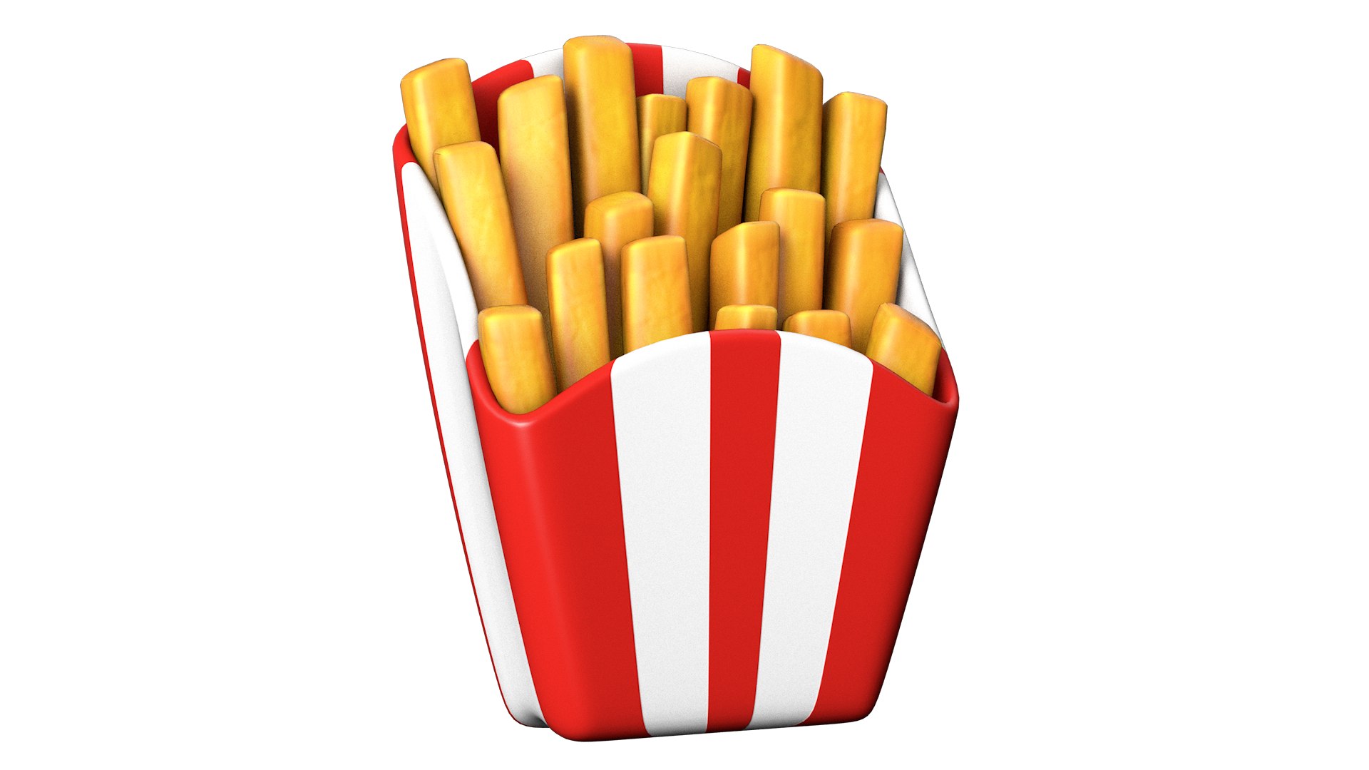 3D Cartoon Fries model - TurboSquid 2056215