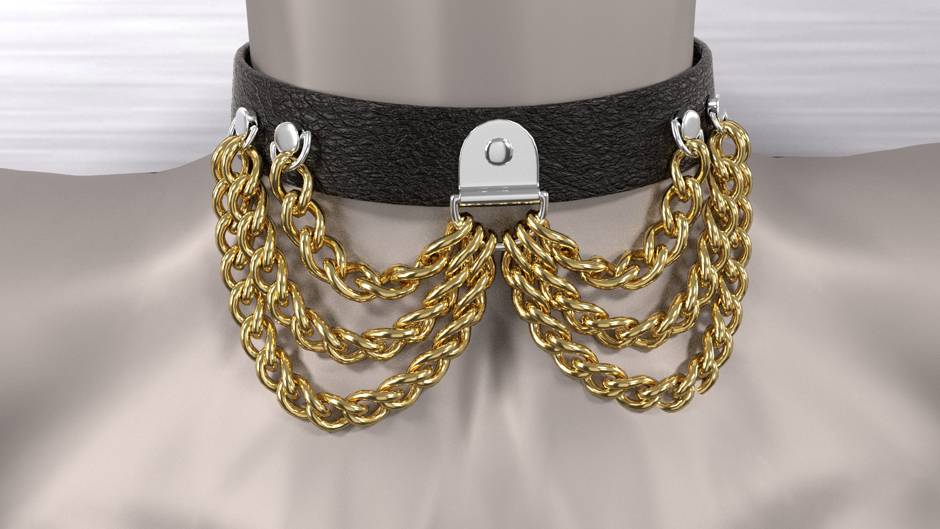 3D Neck Jewelry With Chains - TurboSquid 1809641