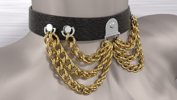 3D Neck jewelry with chains - TurboSquid 1809641