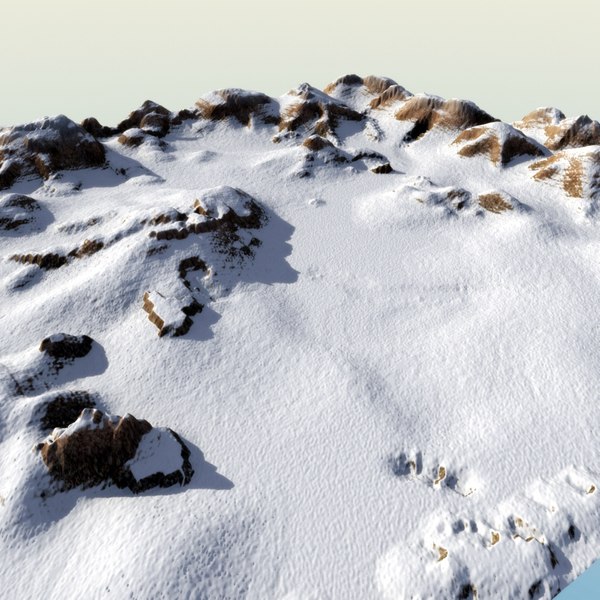 snowy terrain landscape scene 3d model