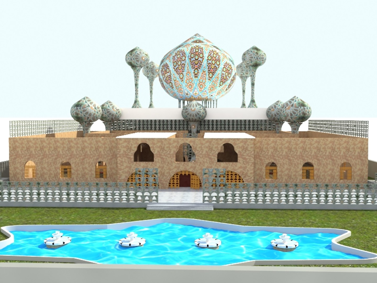 mosque realistic 3d model