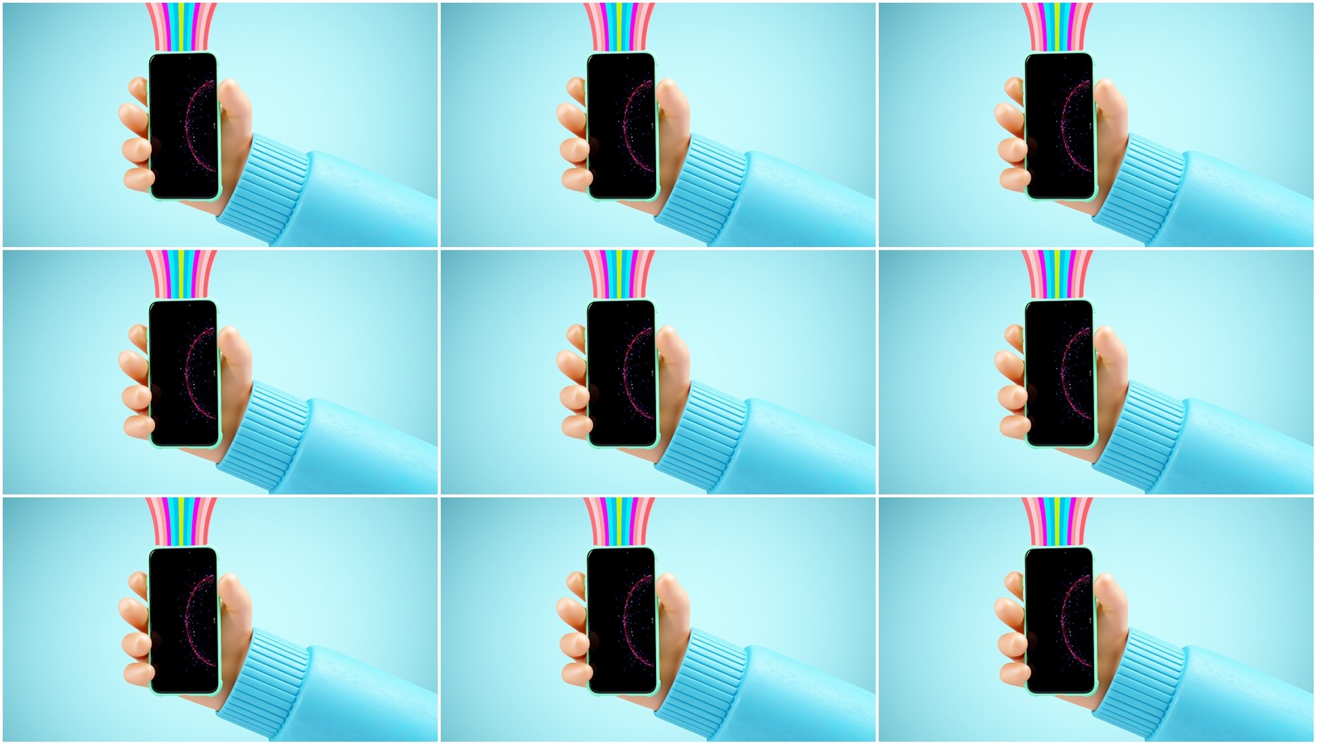 Holding cell phone with one hand Hand cartoon gesture finger finger ...