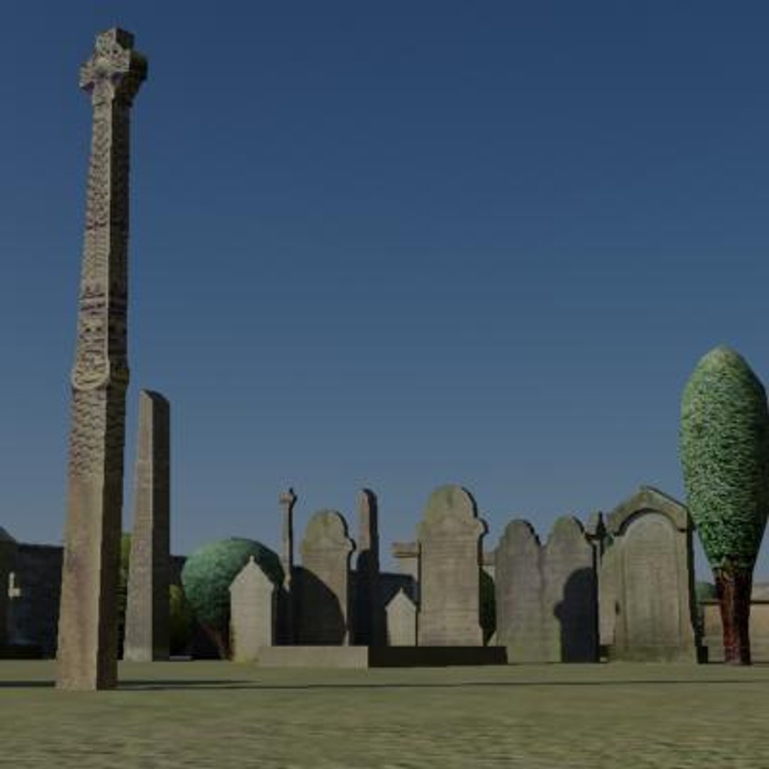 Church Graveyard Building 3d Model
