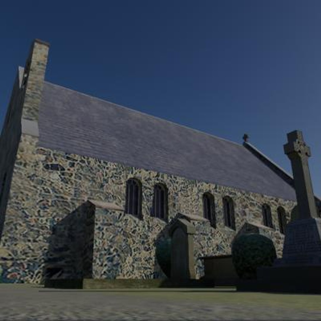 Church Graveyard Building 3d Model