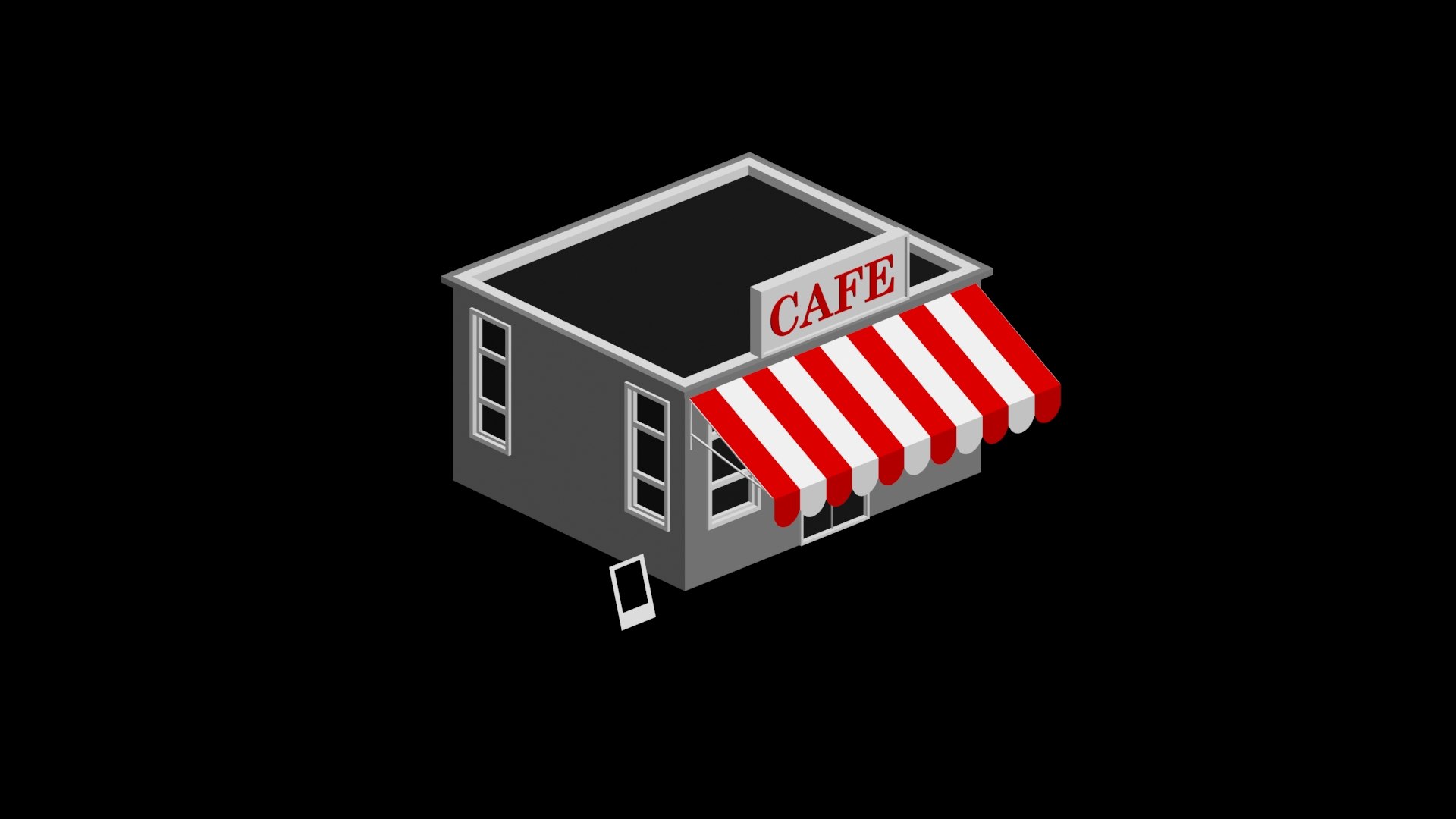 Low Poly Cafe Isographic 2.5D-3D Model - TurboSquid 1737600