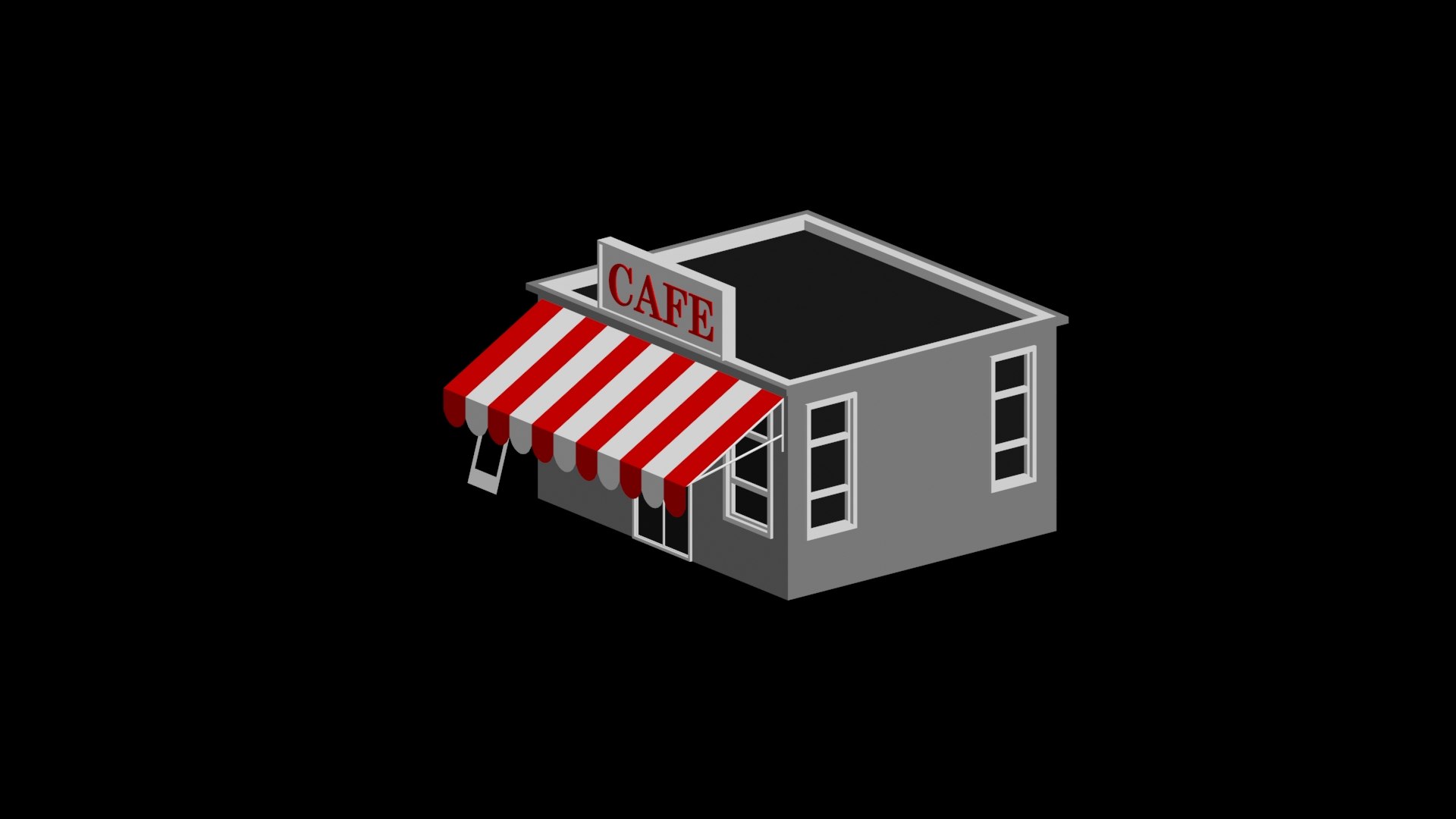 Low Poly Cafe Isographic 2.5D-3D Model - TurboSquid 1737600