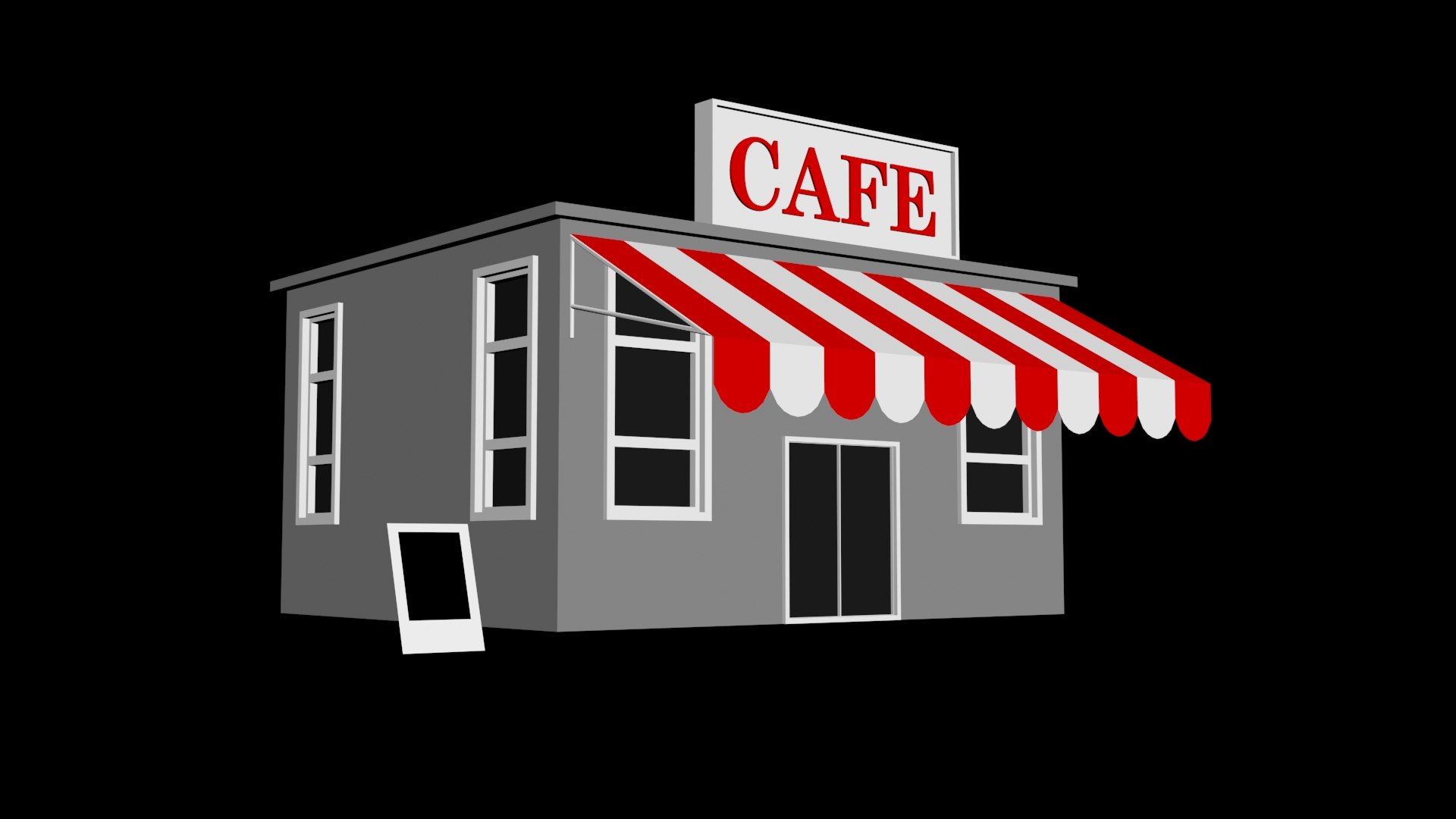Low Poly Cafe Isographic 2.5D-3D Model - TurboSquid 1737600