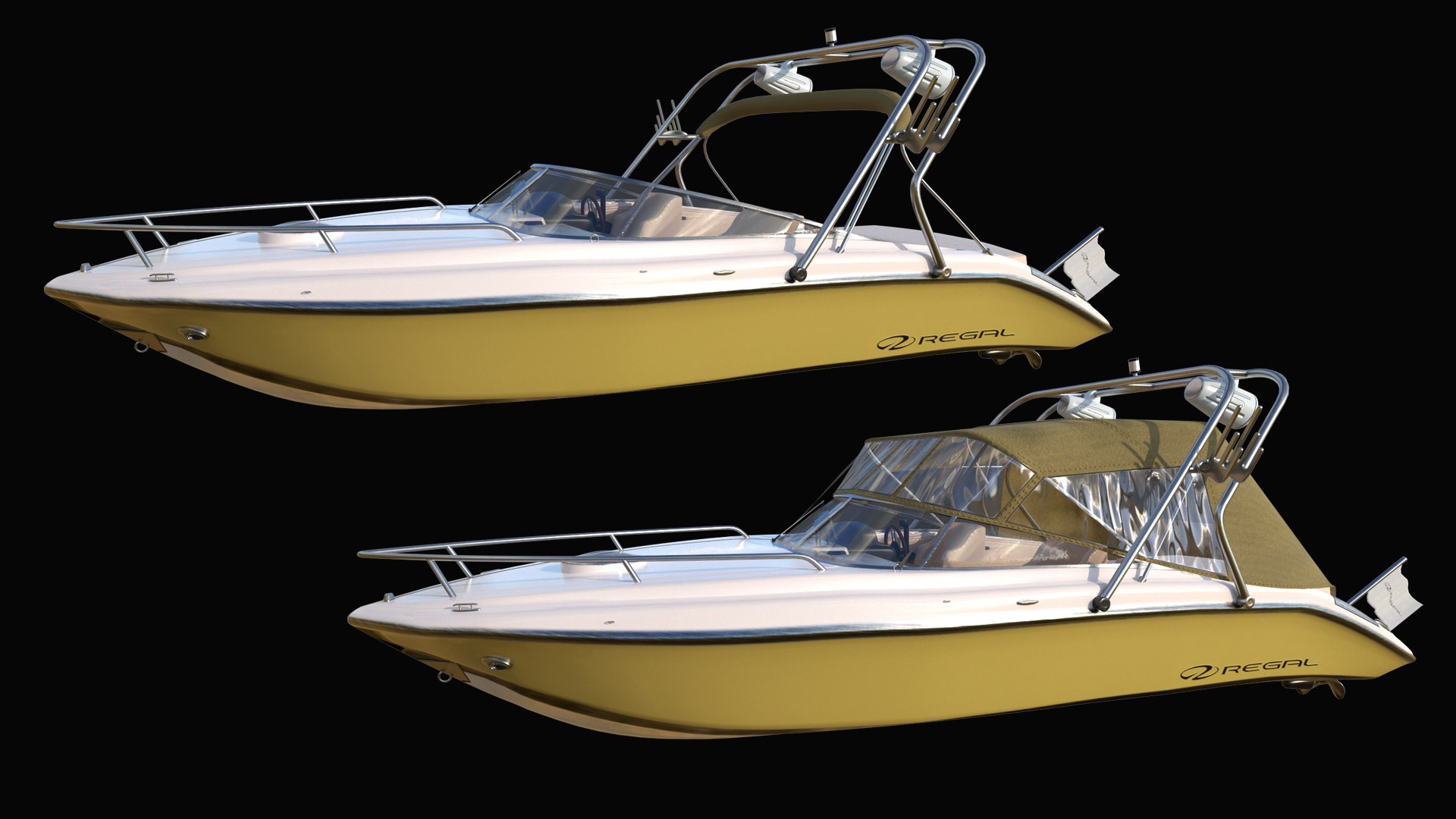 3D Regal 2K Speed Boat With Trailer Model - TurboSquid 2216845