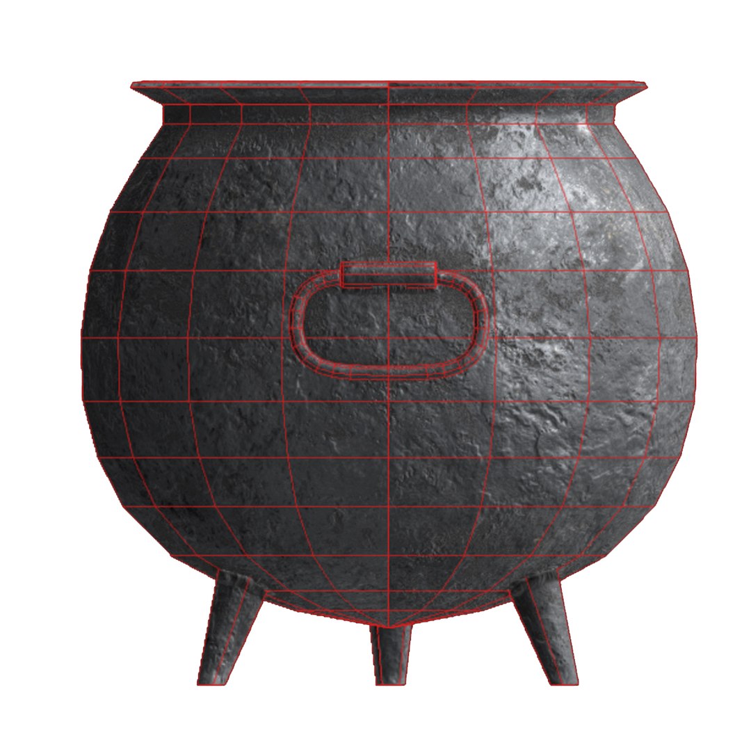 3d Model Of Cauldron Metallic