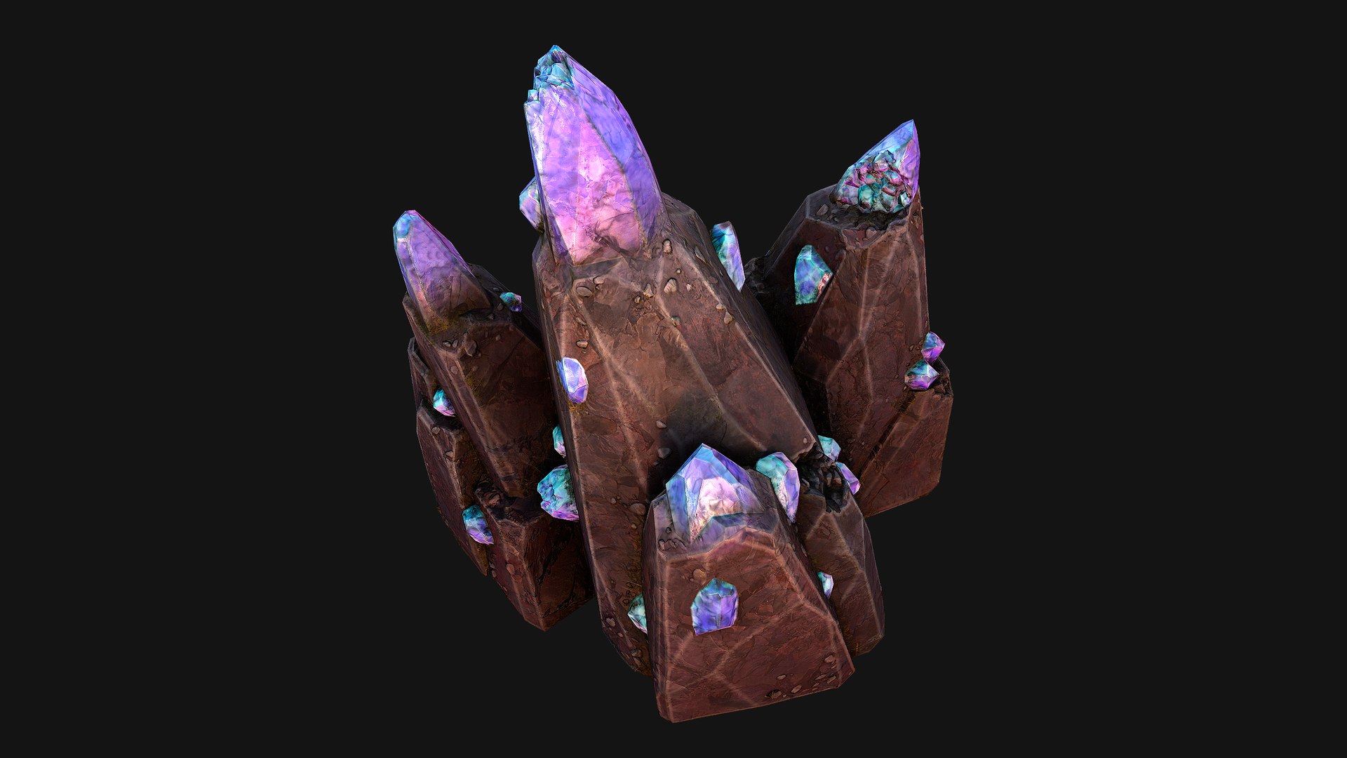 Crystal Obsidian Rocks Mineral 3D Model - TurboSquid 2309275