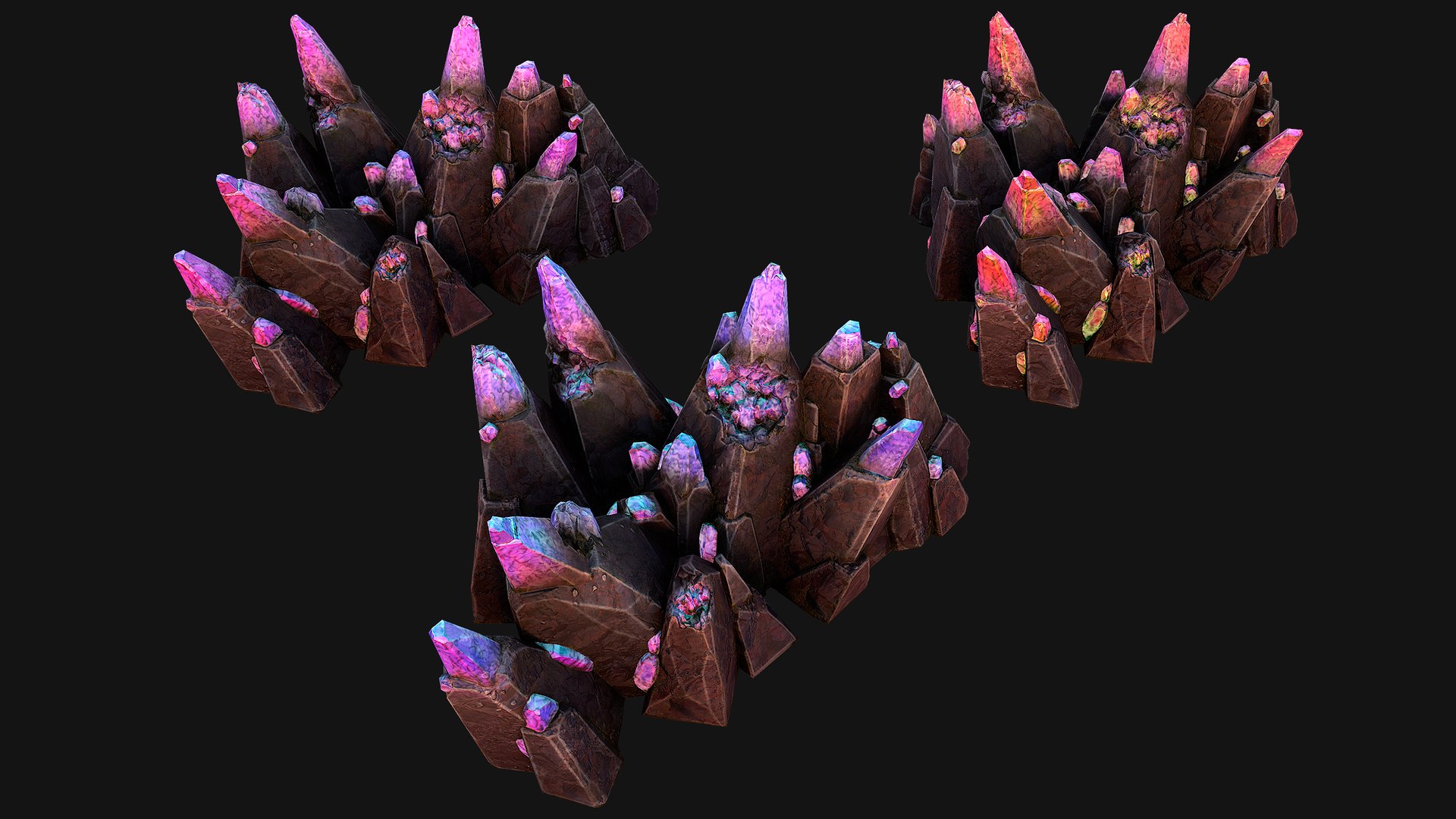 Crystal Obsidian Rocks Mineral 3D Model - TurboSquid 2309275