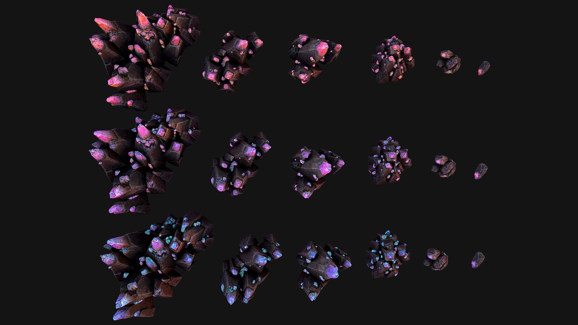 Crystal Obsidian Rocks Mineral 3D Model - TurboSquid 2309275