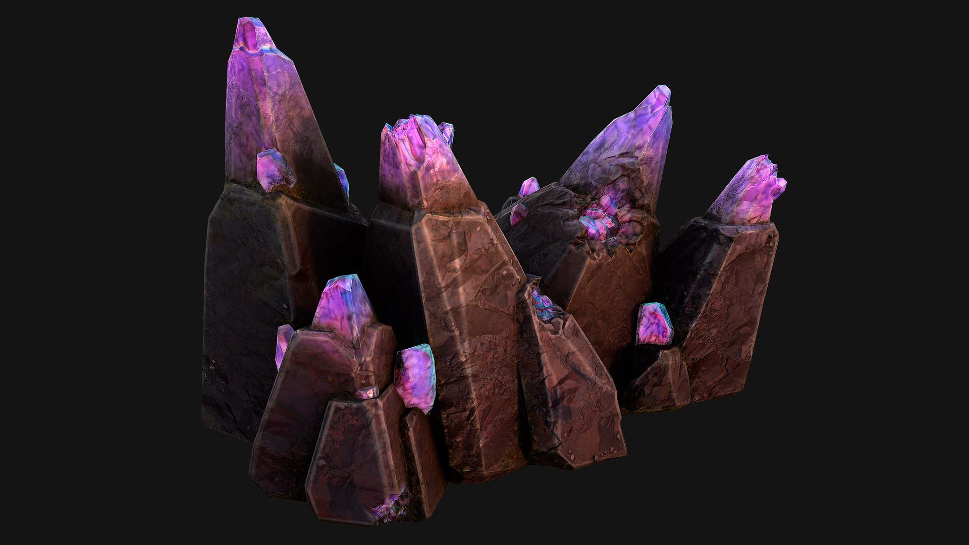 Crystal Obsidian Rocks Mineral 3D Model - TurboSquid 2309275