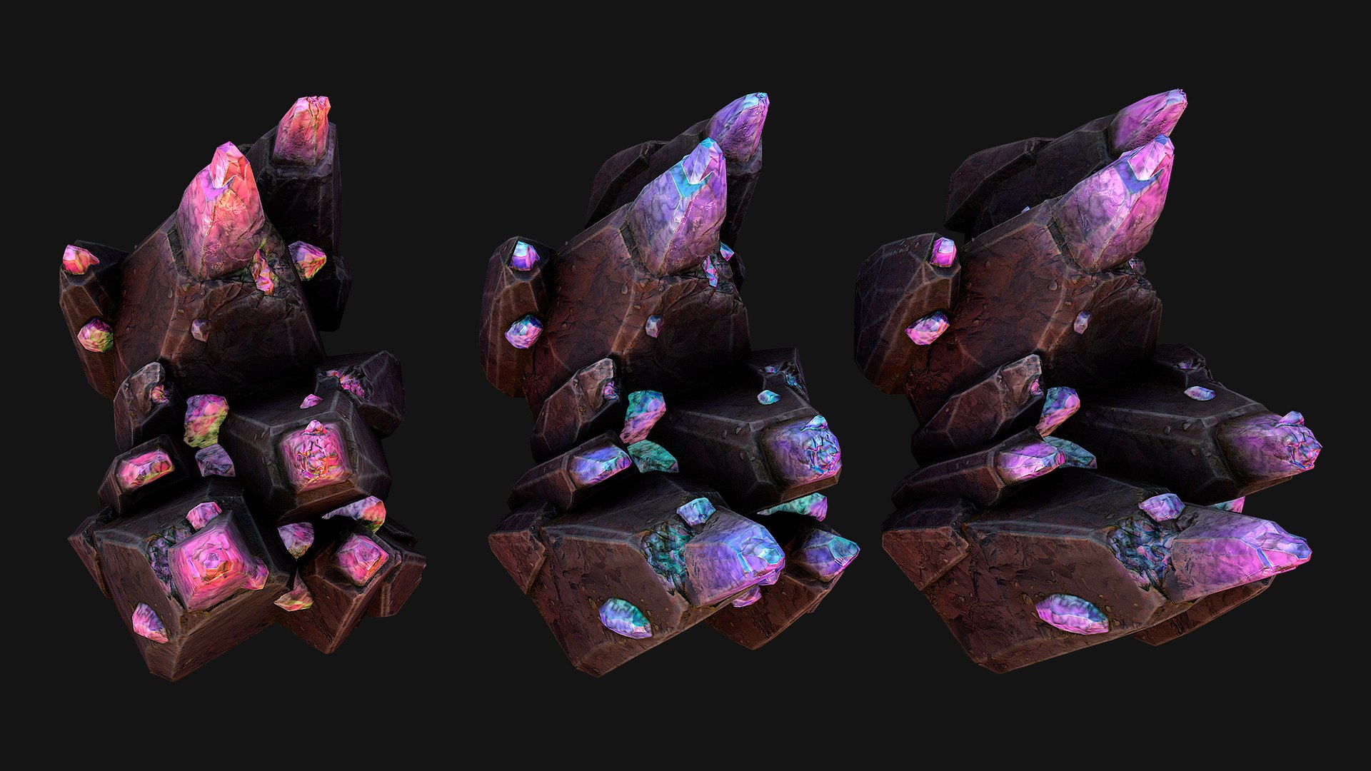 Crystal Obsidian Rocks Mineral 3D Model - TurboSquid 2309275