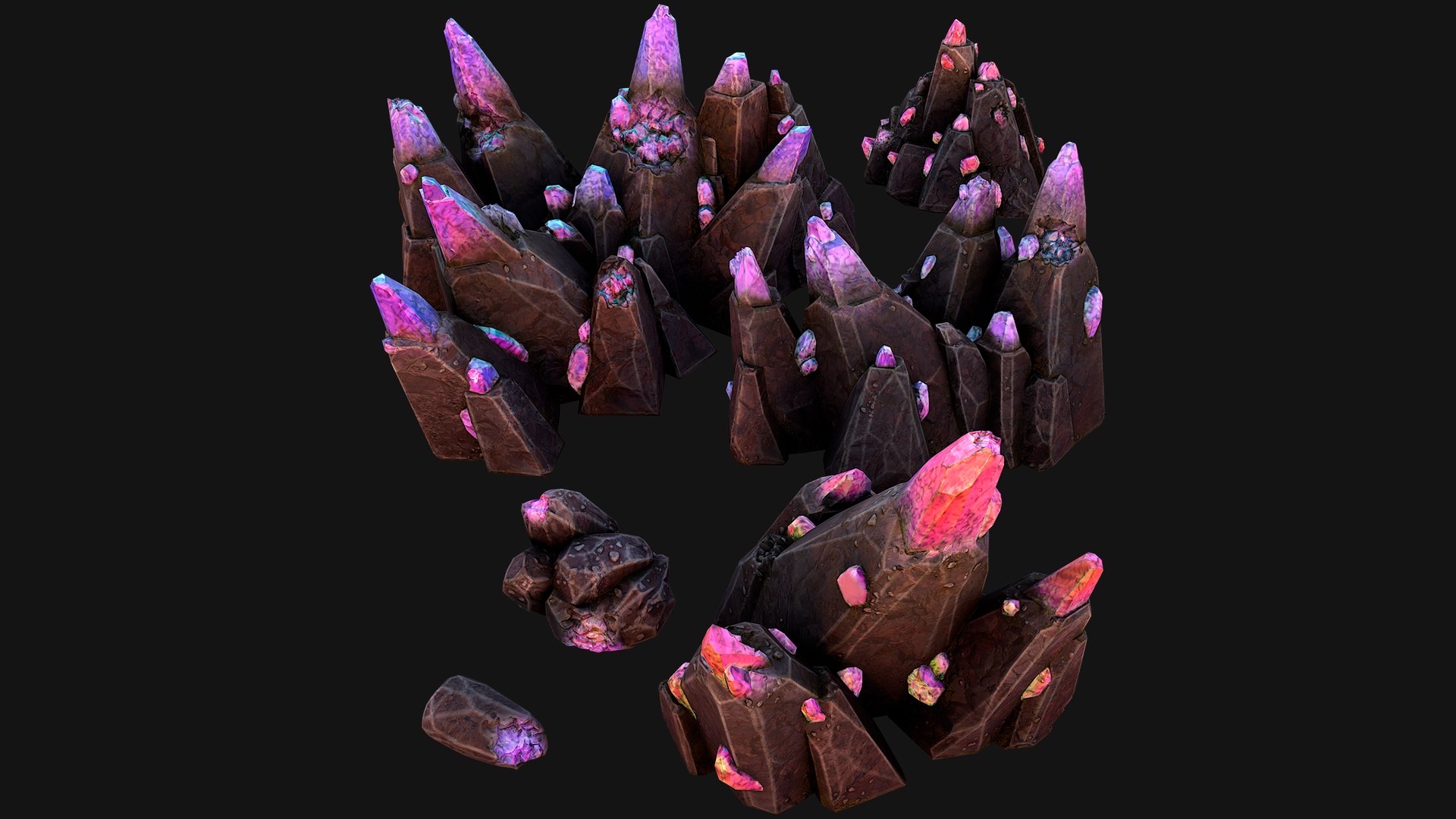 Crystal Obsidian Rocks Mineral 3D Model - TurboSquid 2309275