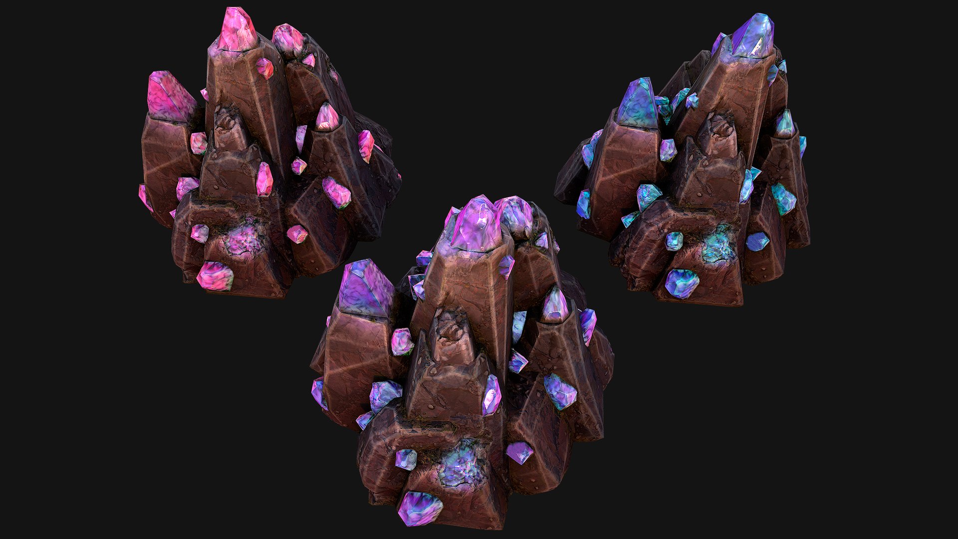 Crystal Obsidian Rocks Mineral 3D Model - TurboSquid 2309275