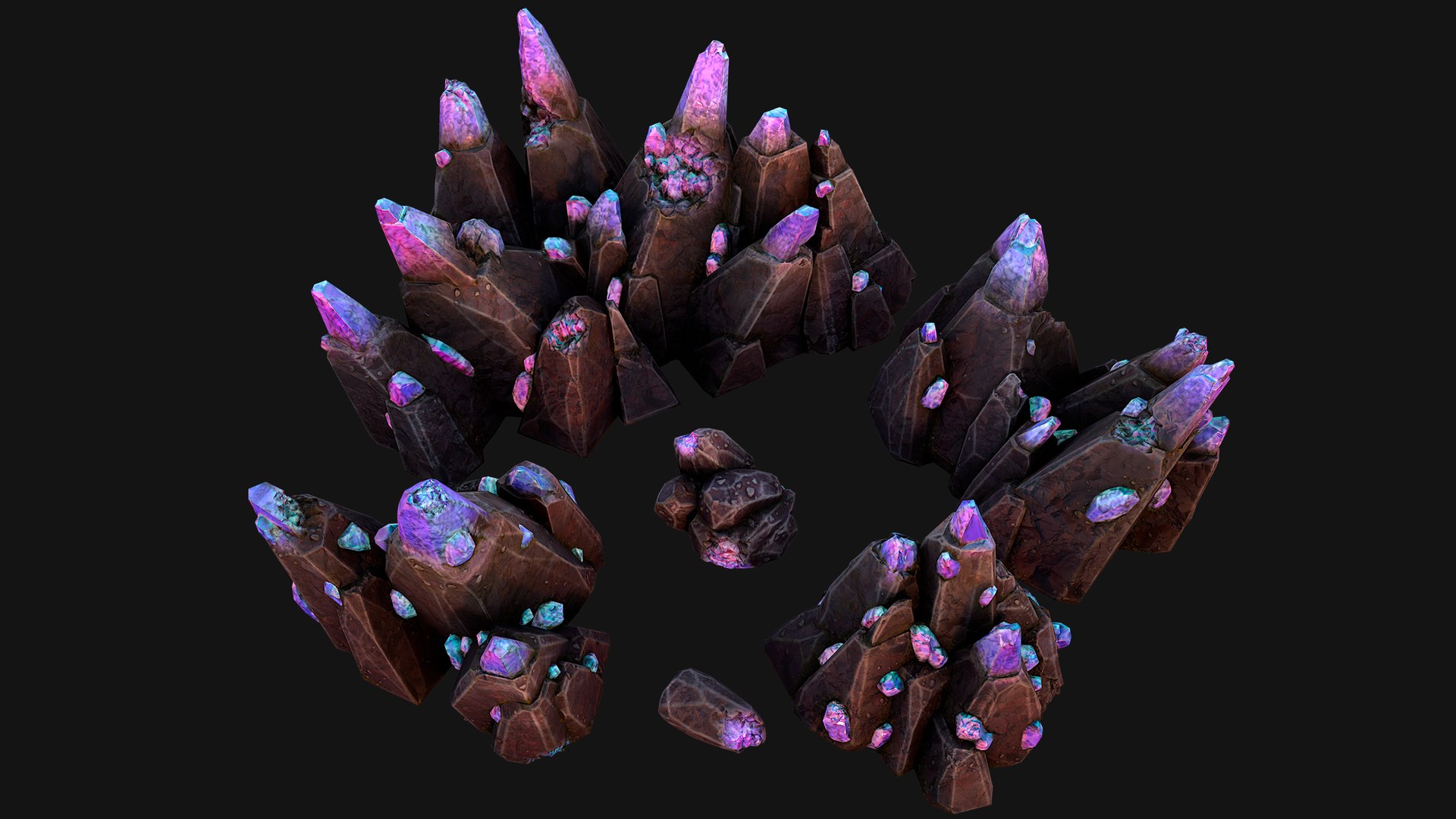Crystal Obsidian Rocks Mineral 3D Model - TurboSquid 2309275