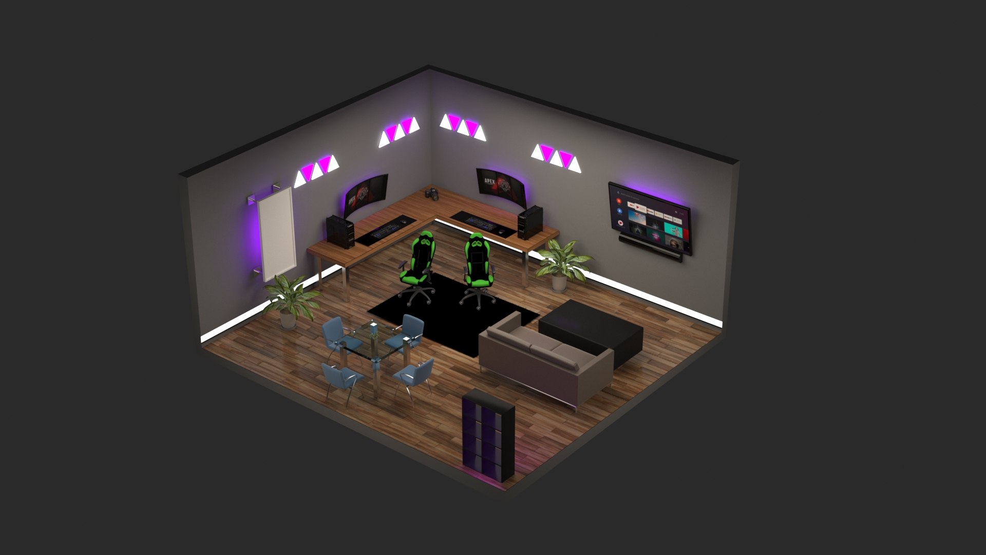 Gaming Room 3D Model - TurboSquid 1796018
